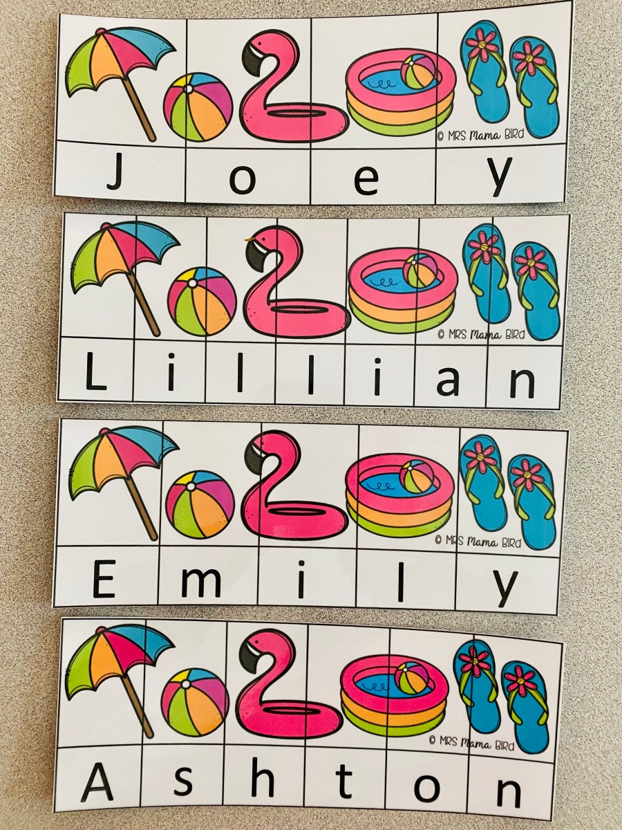 Summer Name Puzzles for Preschoolers – Mrs Mama Bird