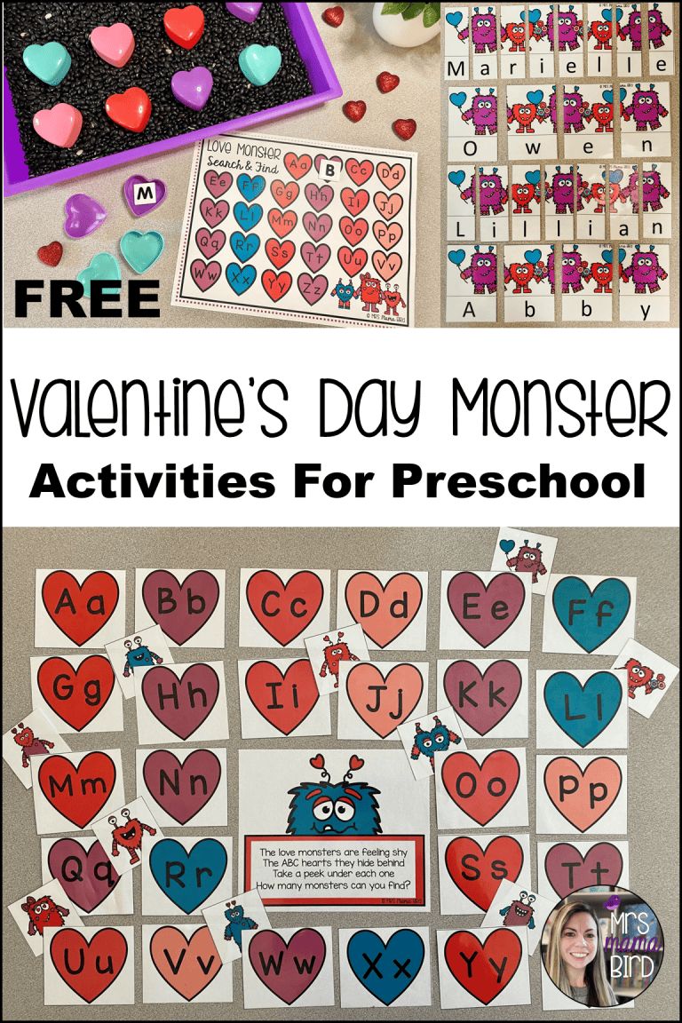 Valentine’s Day Monster Activities for Preschool *FREE Printable* – Mrs ...